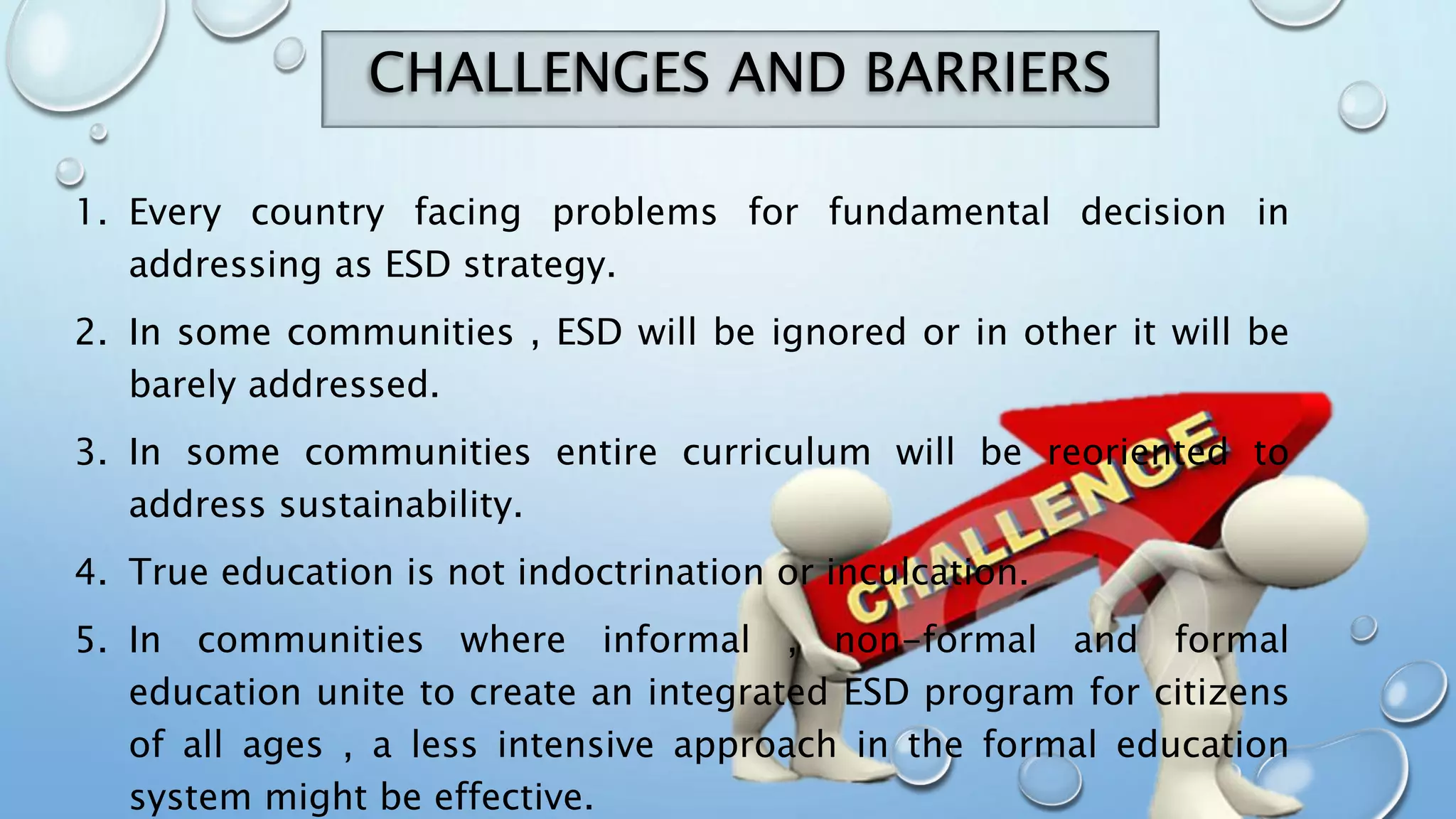 Presentation of structuring and placing esd in the curriculum | PPTX