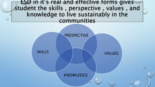 Presentation of structuring and placing esd in the curriculum | PPTX