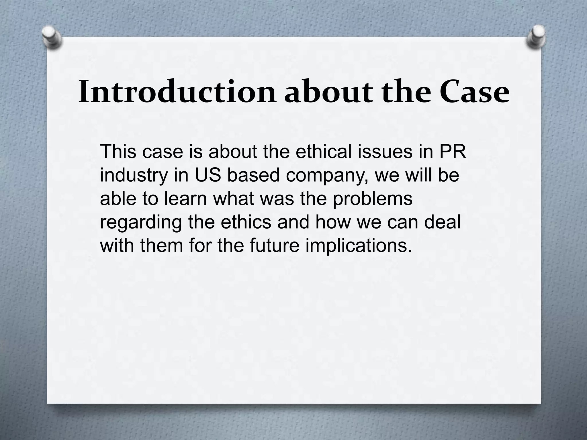 Case study of ethics | PPTX