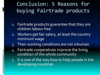 Presentation of Fairtrade products | PPTX