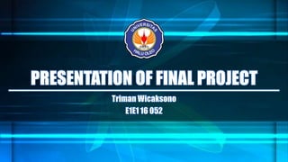 Presentation of final project | PPT