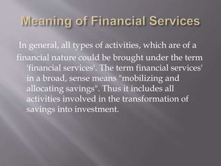 Presentation of financial services | PPT