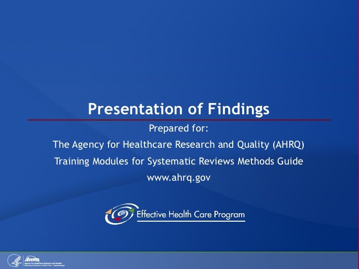 Presentation of Findings