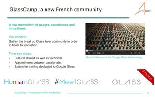Presentation of french hackton google glass | PDF