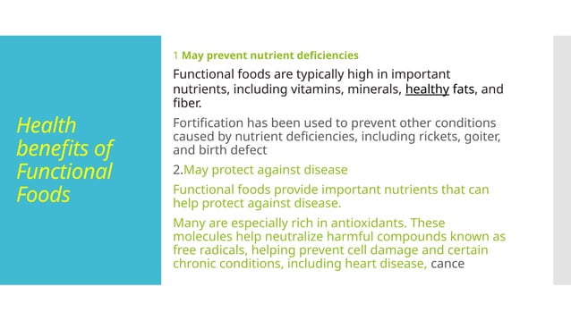 Presentation of functional foods and It's types,health benefits! | PPT