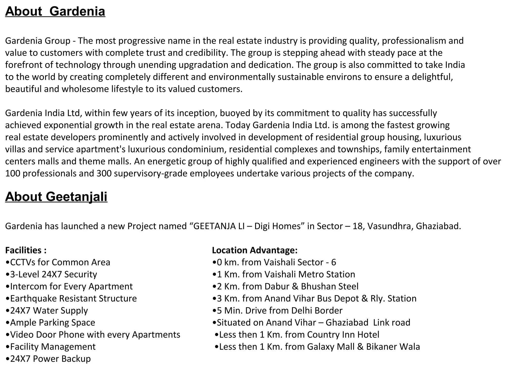 Presentation of gardenia gitanjali vasundhra | PDF