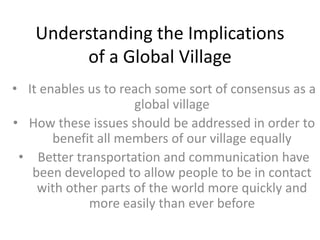 Presentation of global village | PPTX