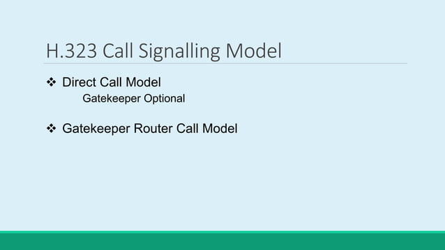 Presentation of H323 protocol | PPTX