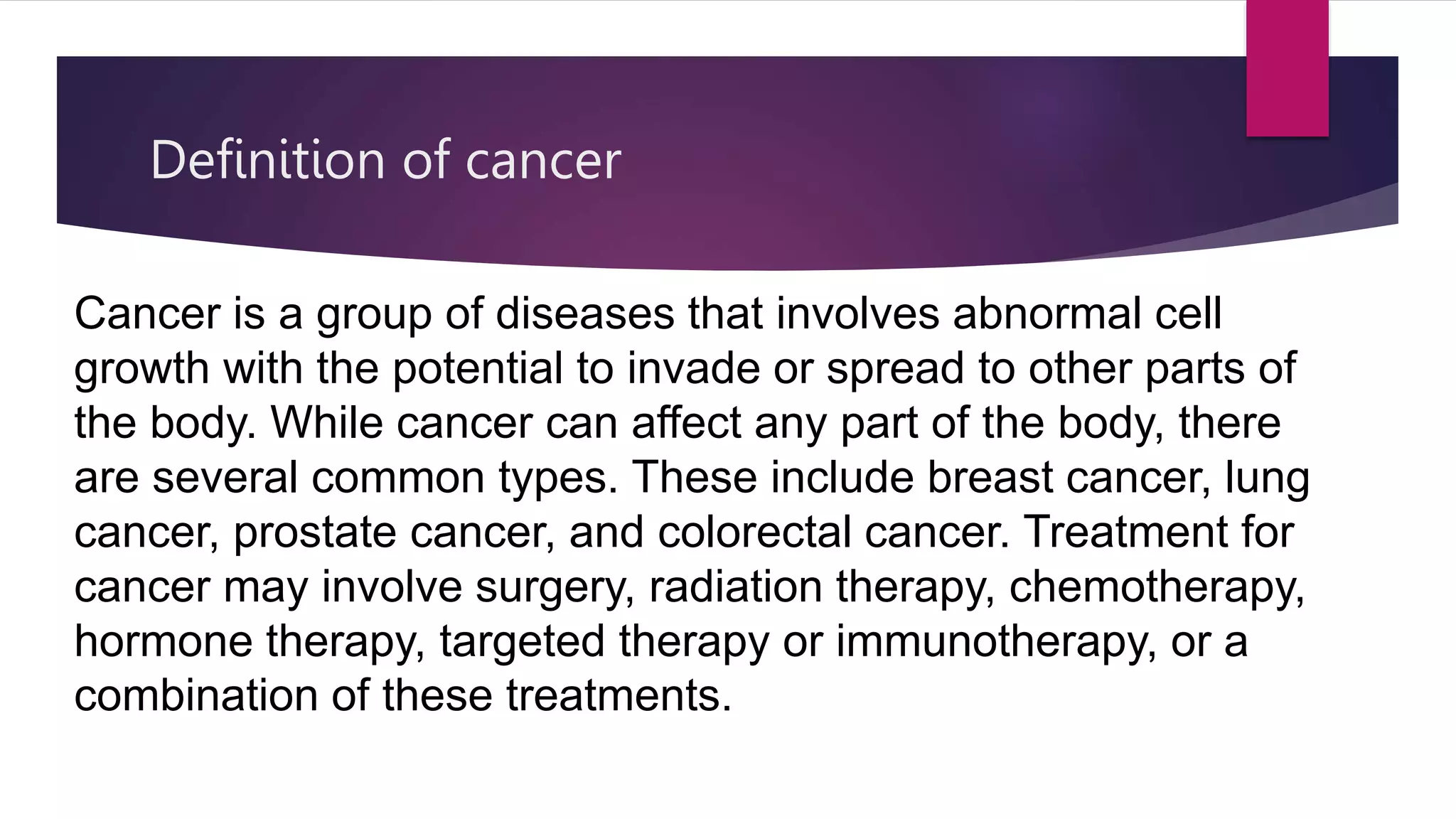 Cancer presentation | PPTX