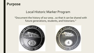 Presentation of Historical Markers | PPTX