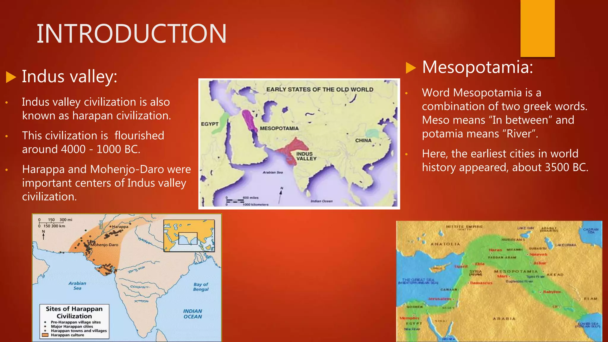 camparison of indus valley and mesopotamia | PPTX