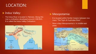 camparison of indus valley and mesopotamia | PPTX