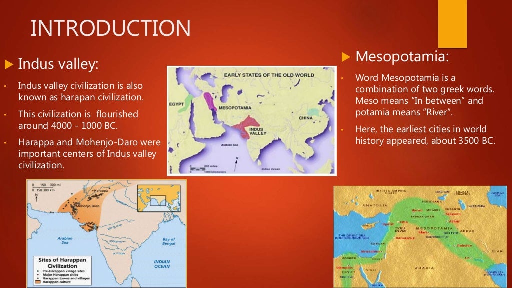 camparison of indus valley and mesopotamia