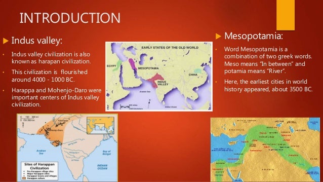 camparison of indus valley and mesopotamia