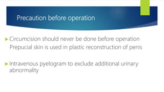 Presentation of Hypospadias for MBBS | PPTX