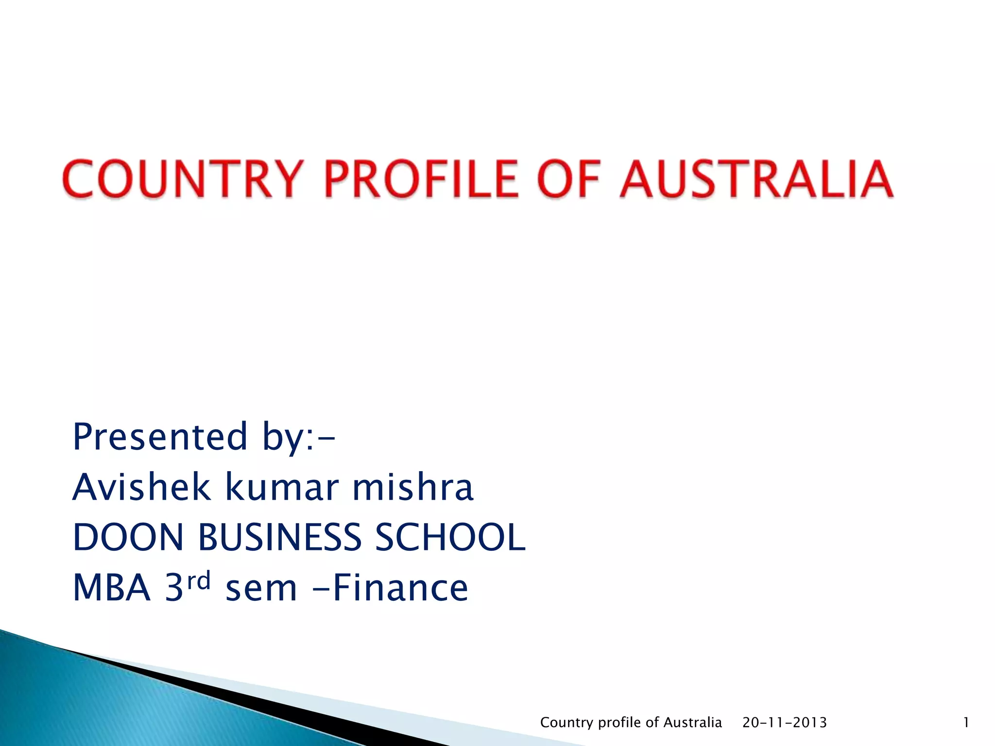 Country profile Australia | PPTX