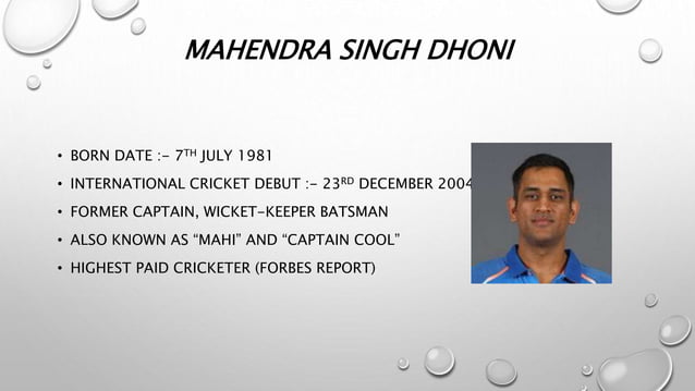Presentation of ifs dhoni | PPT