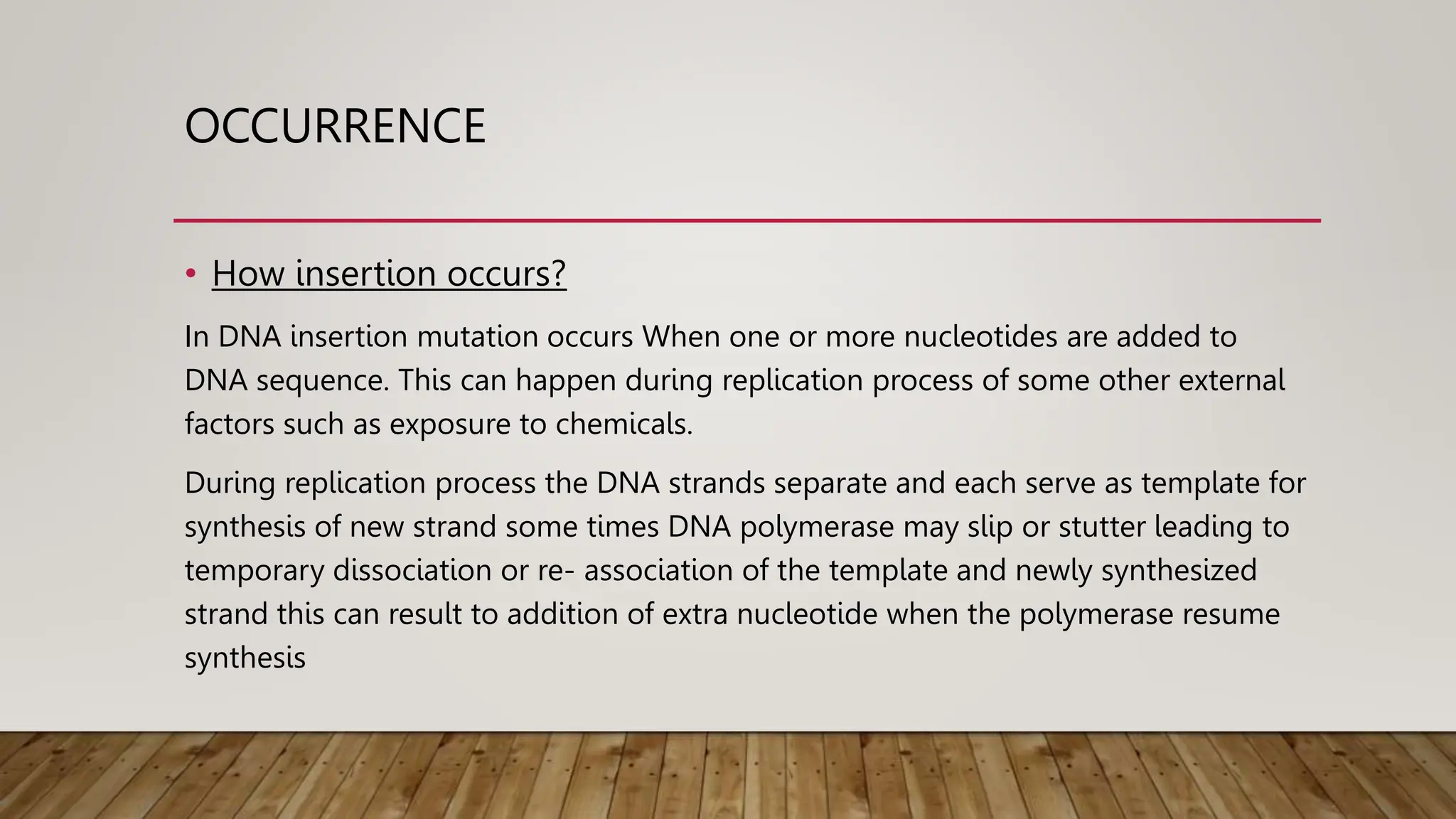 presentation of insertion in DNA and chromosomes | PPTX