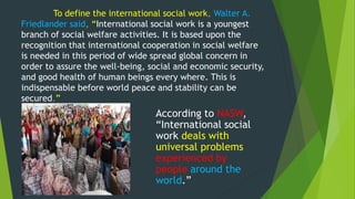 Presentation on International Social Work | PDF