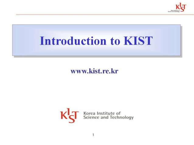 Presentation of KIST | PPTX