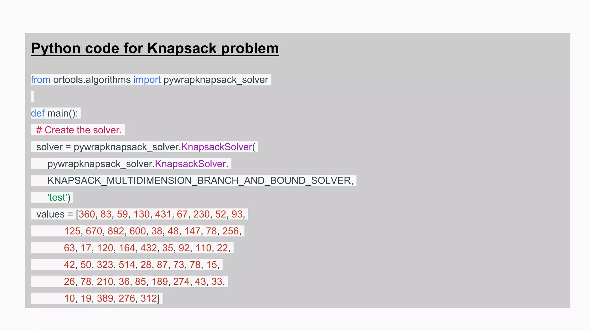 Presentation of knapsack | PPTX