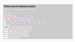 Presentation of knapsack | PPTX