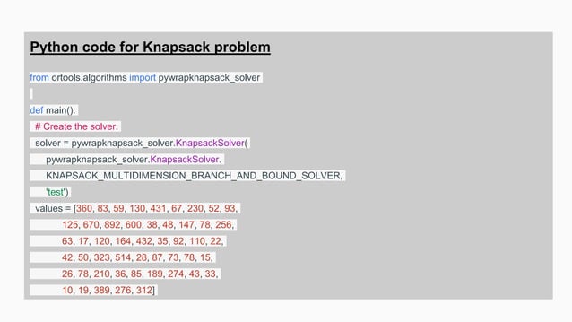 Presentation of knapsack | PPTX