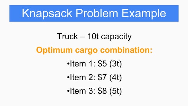 Presentation of knapsack | PPTX