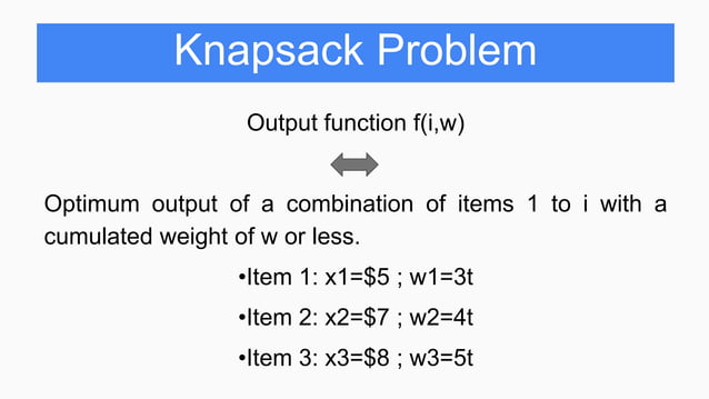 Presentation of knapsack | PPTX