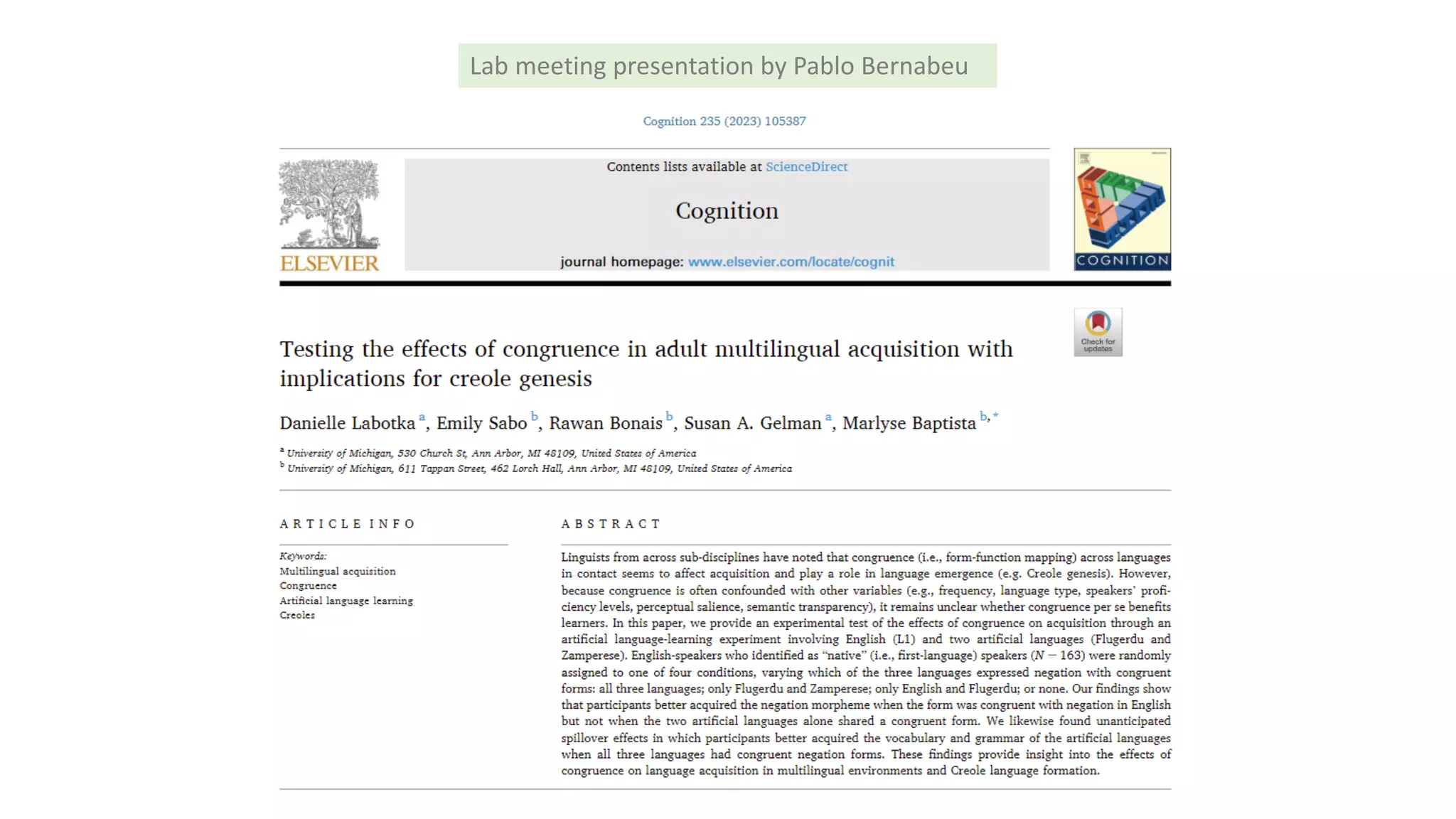 Discussion of Labotka et al. (2023) | PDF