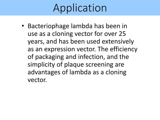 Presentation of Lambda phage vactor.pptx | Genetics | Science