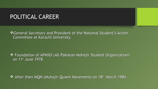 Mr. Altaf Hussain (MQM) Founder & Leader with Leadership Style. | PPT