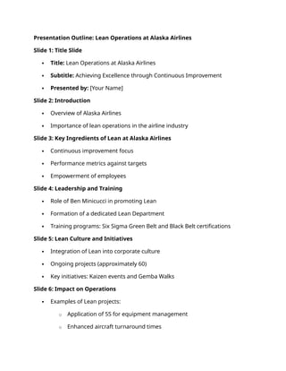 Lean Operations at Alaska Airlines .docx