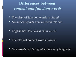 Content and Function Words | PPT