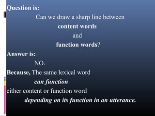 Content and Function Words | PPT