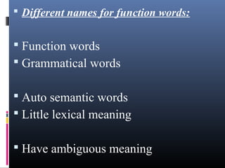 Content and Function Words | PPT