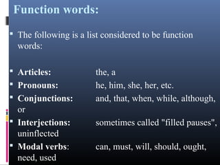 Content and Function Words | PPT