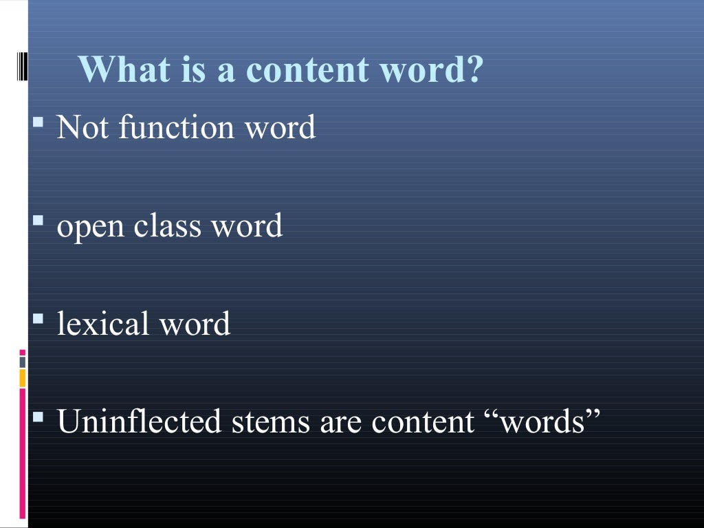 Content and Function Words