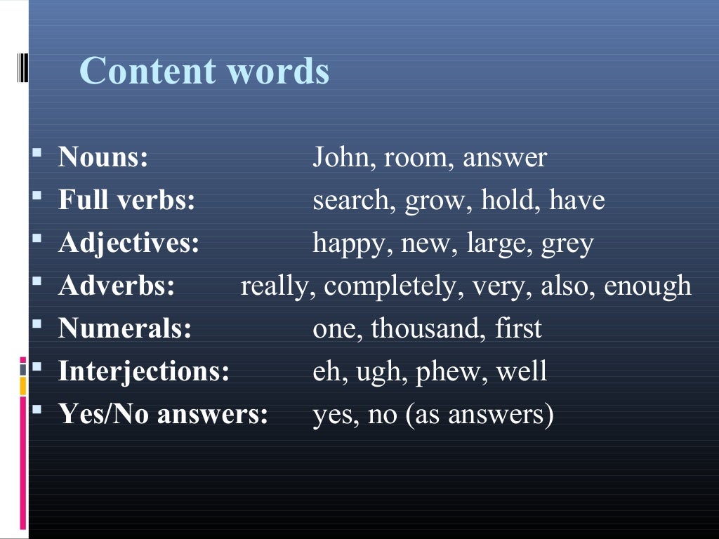 Content and Function Words