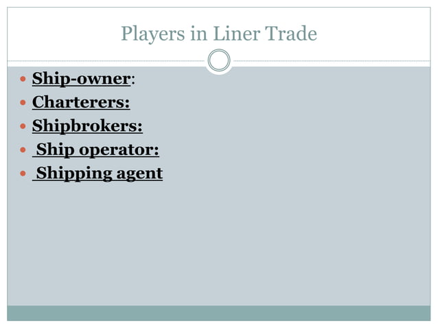 Presentation of liner trade multimodel tranportation | PPTX | Logistics ...