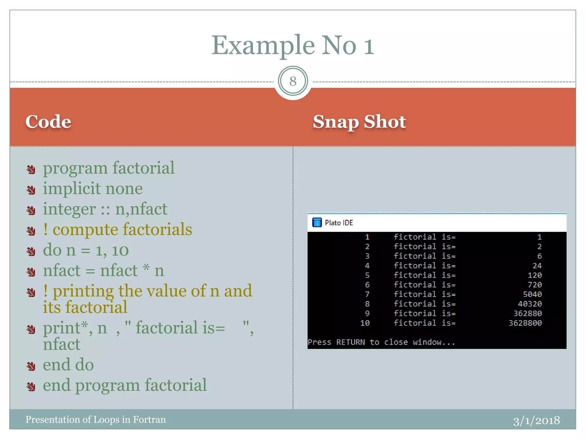 Presentation of loops | PPT
