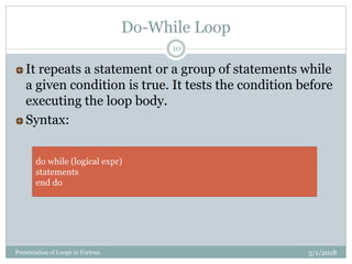 Presentation of loops | PPT