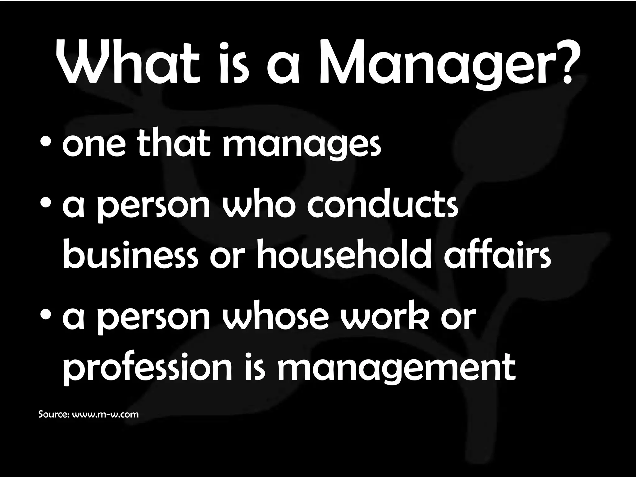 Presentation of manager's roles | PPTX