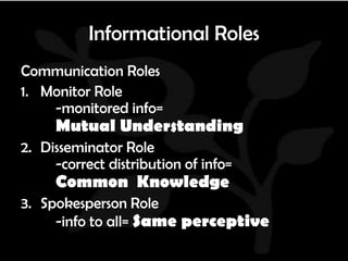 Presentation of manager's roles | PPTX