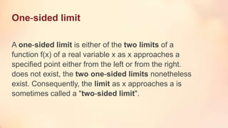Limits in Maths presentation | PPTX