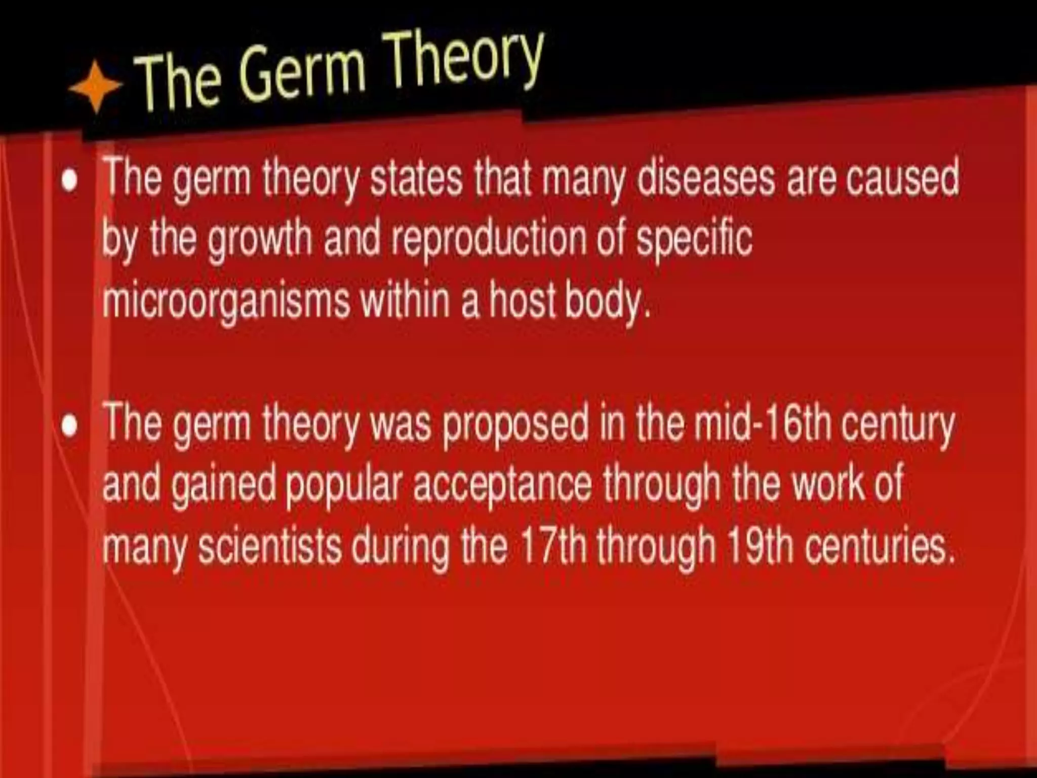 Germ theory of diseases and miasmatic theory. | PPTX