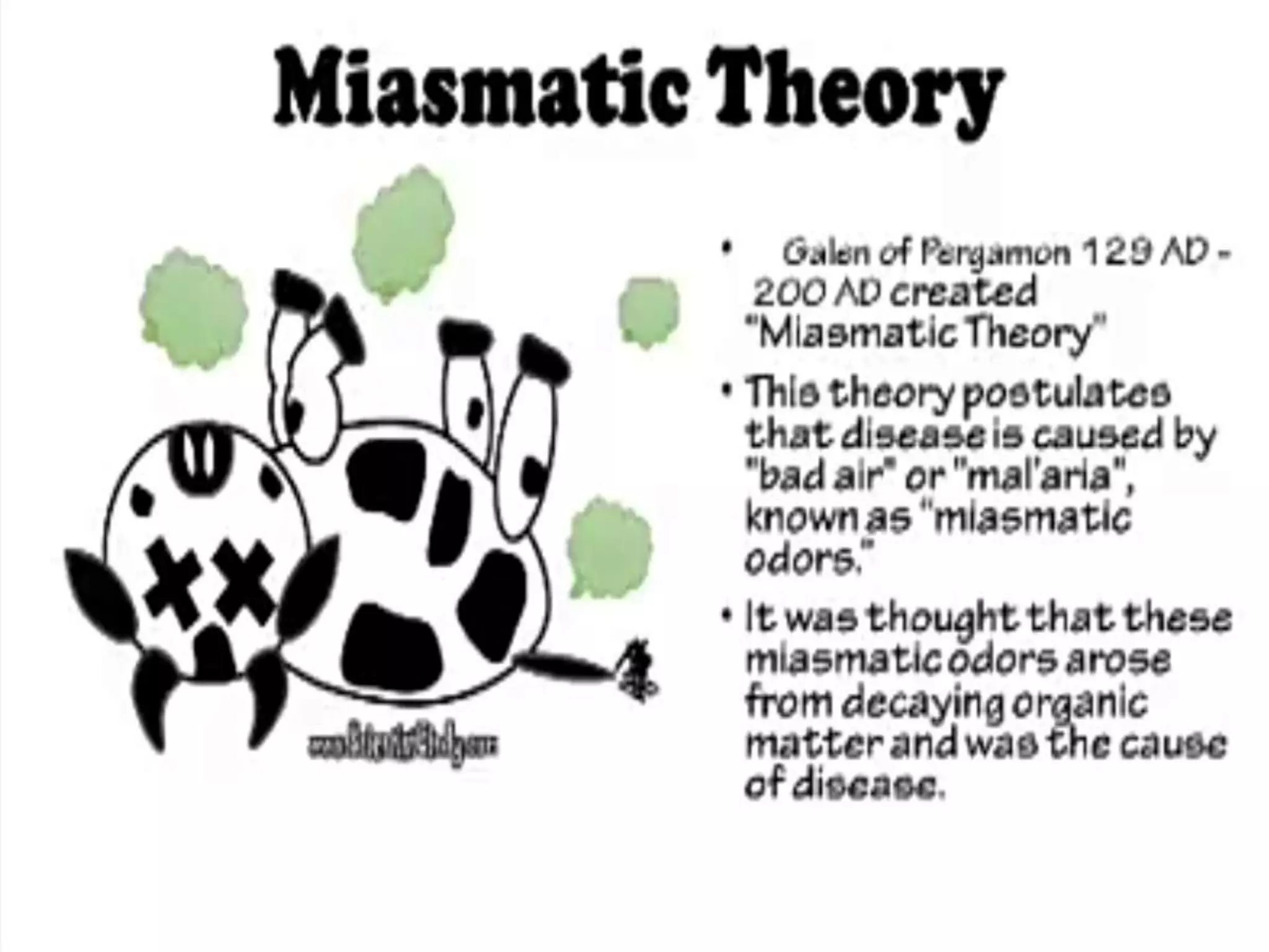 Germ theory of diseases and miasmatic theory. | PPTX