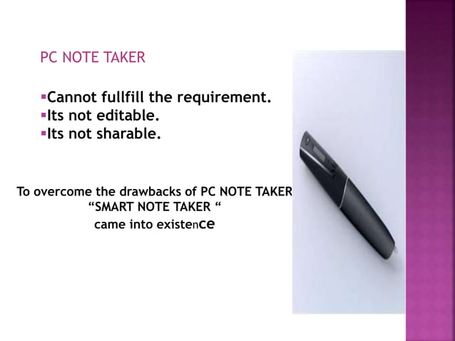 smart note taker | PPT | Free Download