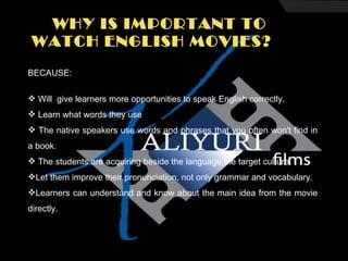 Presentation of Movies Online for Teaching English | PPT