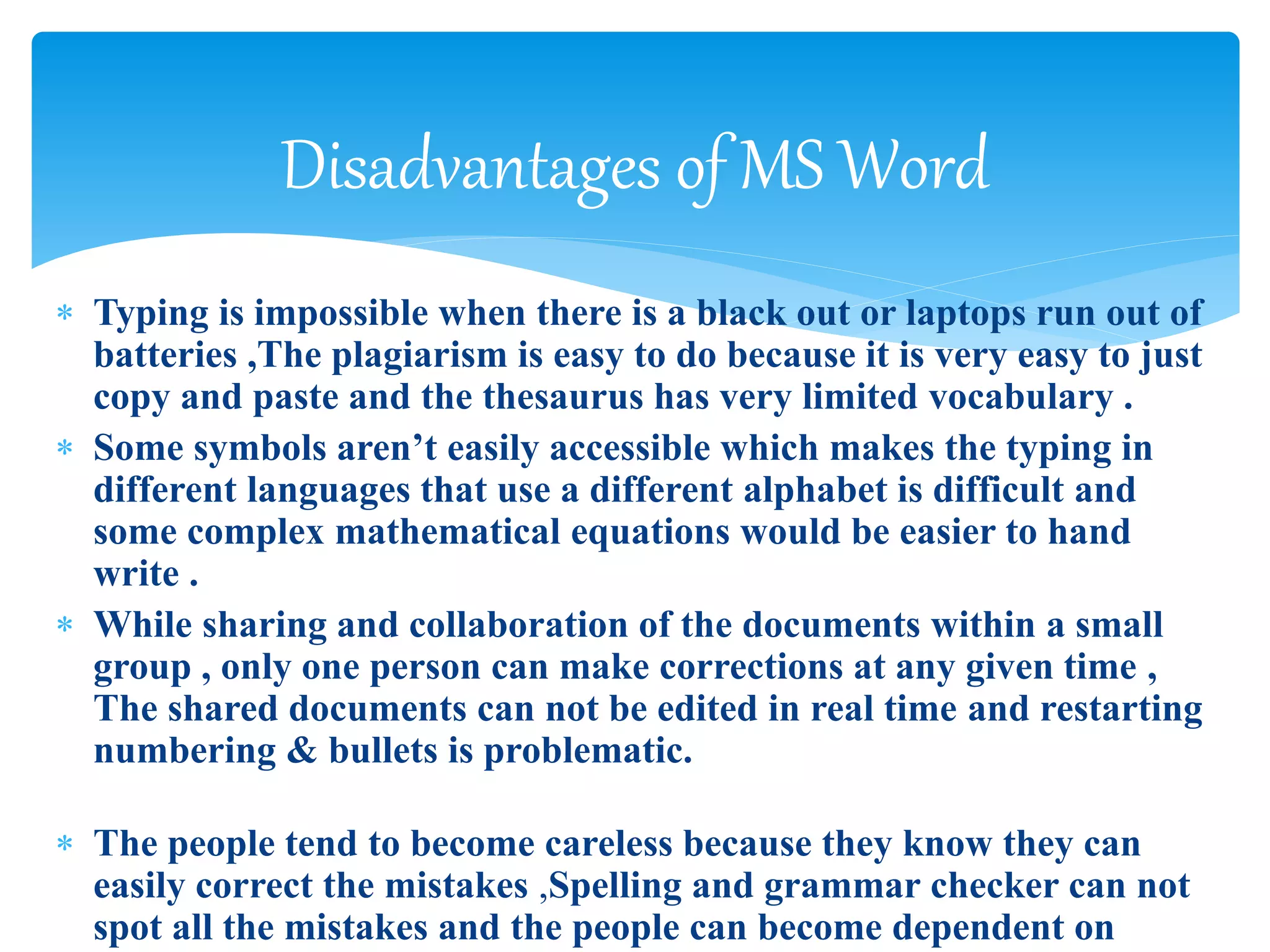 Presentation of ms word | PPTX
